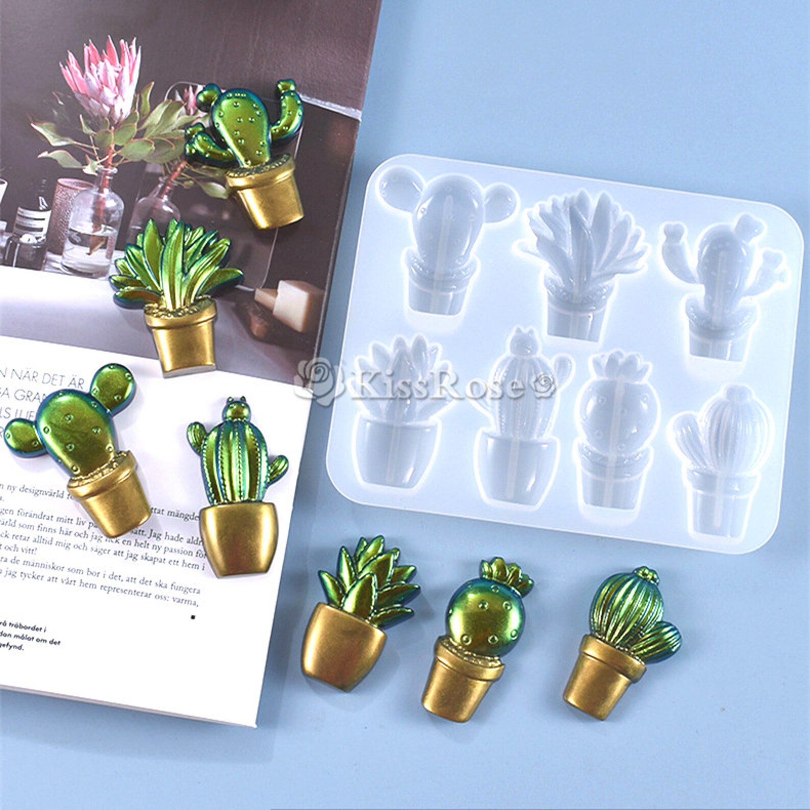 Cute Cactus Mold-silicone Cactus Mold-cactus Resin Mold-cactus Pendant ...