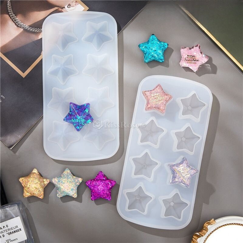 Five-pointed Star Silicone Mold-epoxy Resin Star Molds-8 Grids Star ...