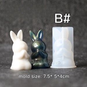 3 Styles Rabbit Silicone Mold-jackrabbit Resin Mold-cute Easter Bunny ...