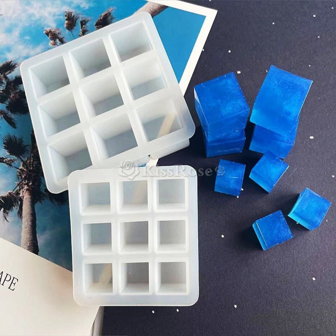 9 Grids Square Silicone Mold-square Resin Mold-flower and Plant ...