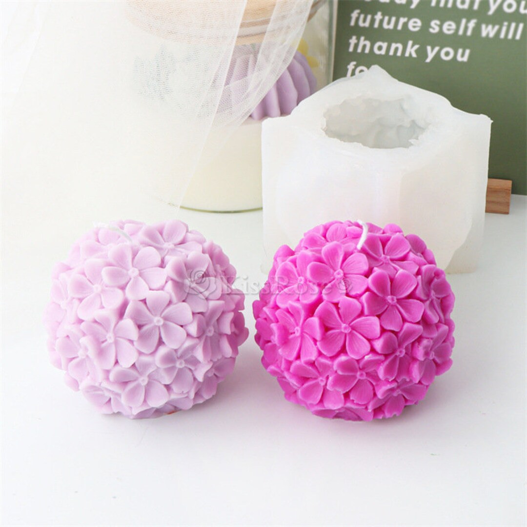 Flower Sphere Candle Mold-four-leaf Clover Silicone Sphere Mold-scented ...