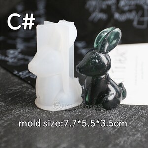 3 Styles Rabbit Silicone Mold-jackrabbit Resin Mold-cute Easter Bunny ...