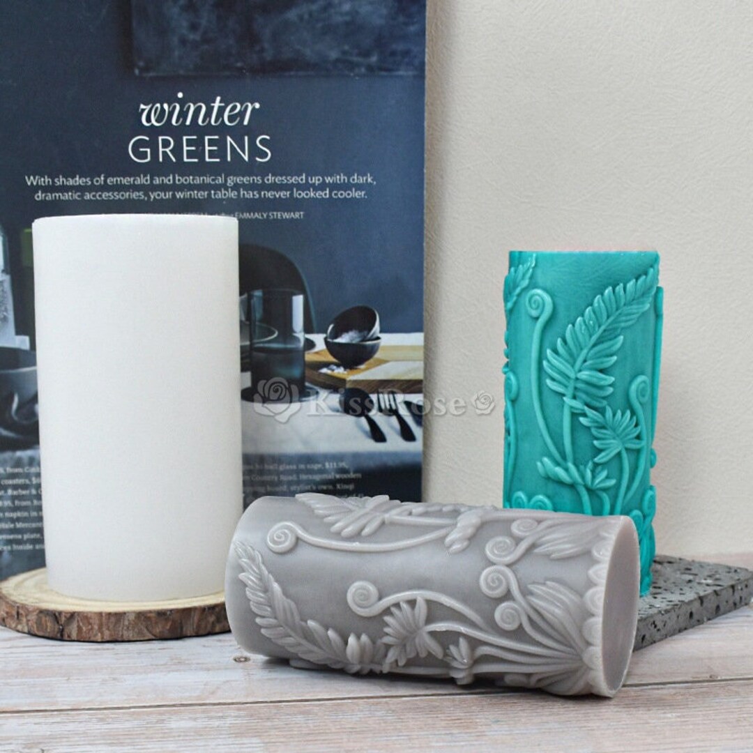 Embossed Vine Candle Silicone Mold-plant Pattern Pillar Candle Mold ...