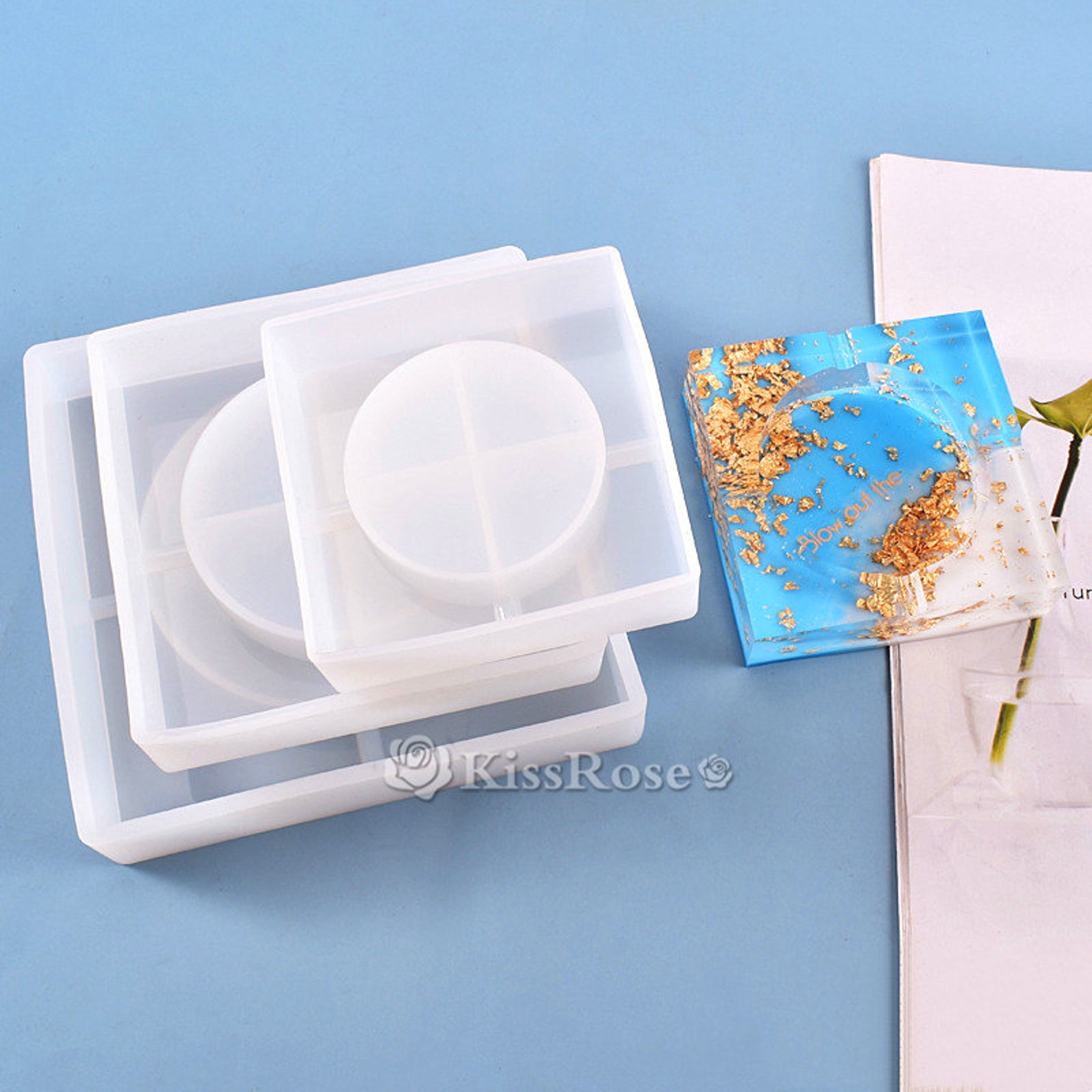 Square ashtray mold-Silicone ashtray mold-Ashtray resin | Etsy