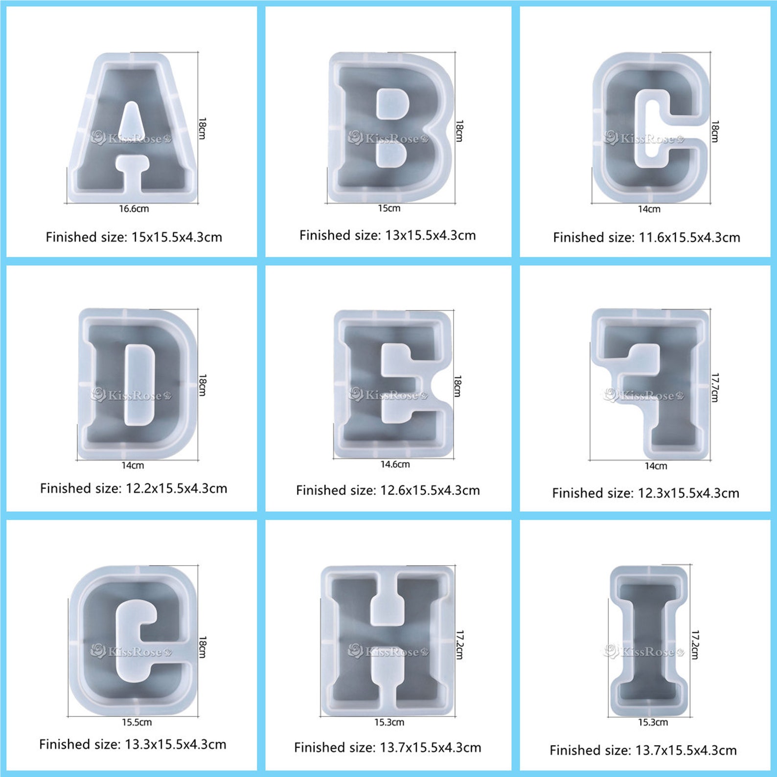 26 Large Alphabet Resin Molds 6 Inches Uppercase Letter - Etsy