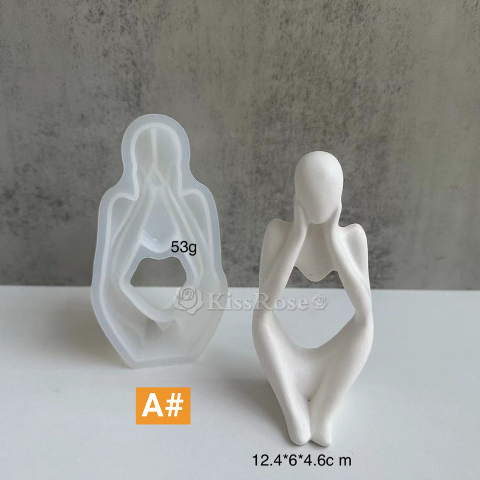 Abstract Thinker Silicone Mold-human Body Candle Mold-art Thinking Man ...