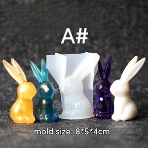 3 Styles Rabbit Silicone Mold-jackrabbit Resin Mold-cute Easter Bunny ...