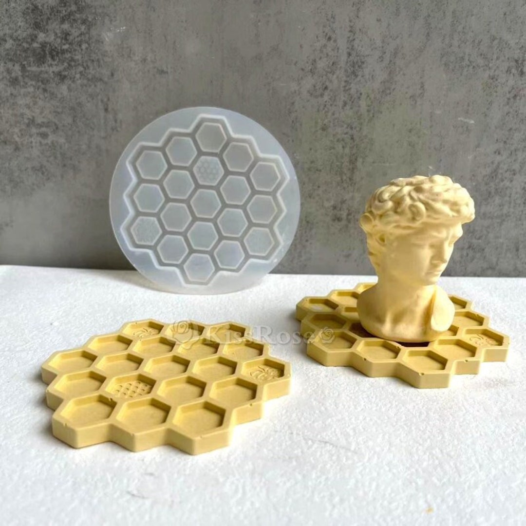 Honeycomb Coaster Mold Beehive Silicone Tray Mold Plaster Honeycomb Cup ...