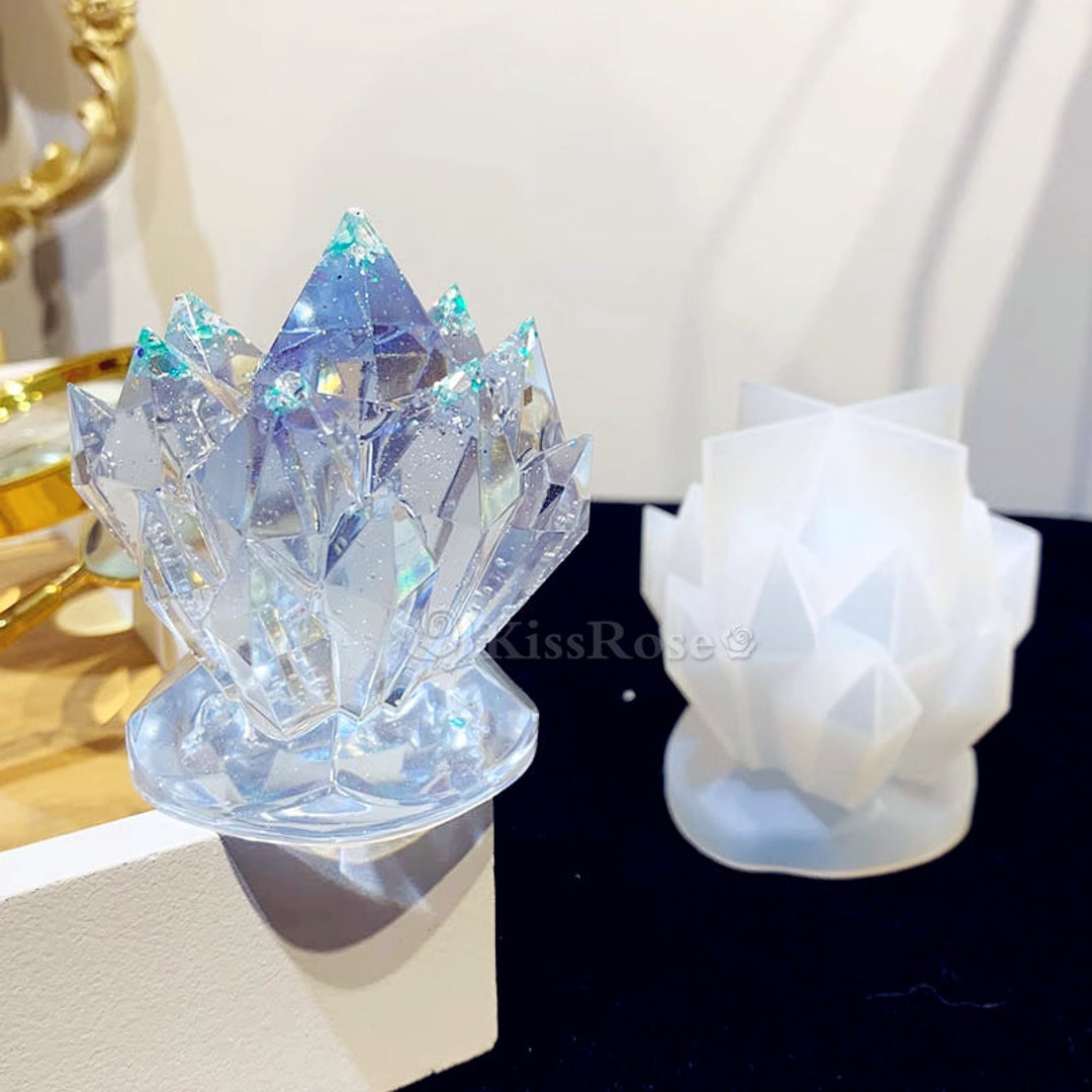Crystal Stone Candle Mold-cluster Candle Silicone Mold-crystal Resin ...