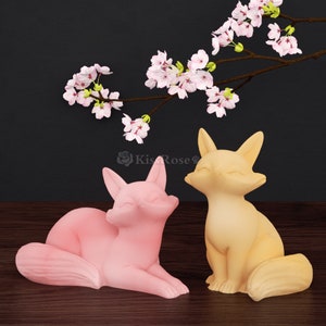 Cute 3D Fox Silicone Mold-cartoon Animal Resin Mold-fox Candle Mold ...