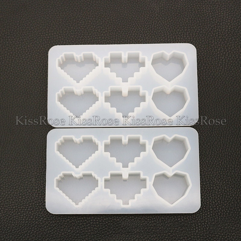 Minecraft Style Heart Silicone Mold Pixel Heart Shape Resin Molds ...