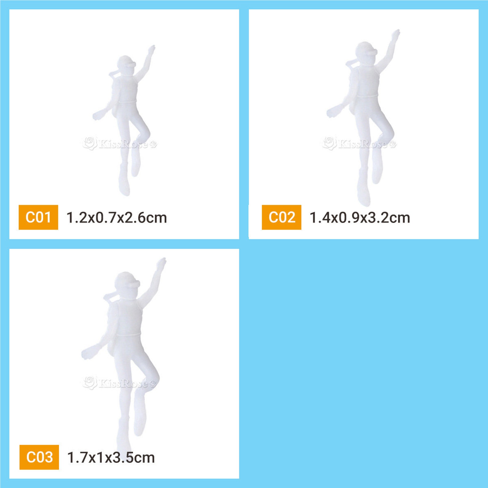 3D Scuba Diver Model Fillers-mini Diver Model for Silicone Mold-filling ...