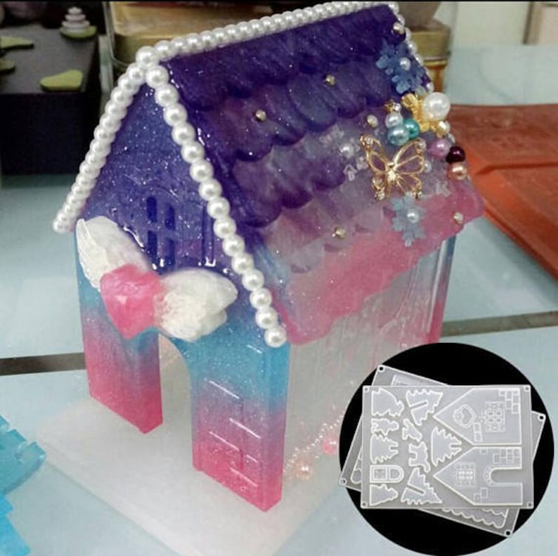 House Shape Silicon Mold- DIY Silicone Mold - Resin Silicon Mold - for ...