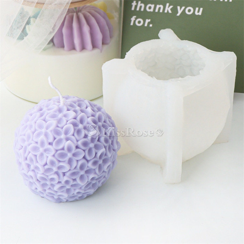Flower Sphere Candle Mold-four-leaf Clover Silicone Sphere Mold-scented ...