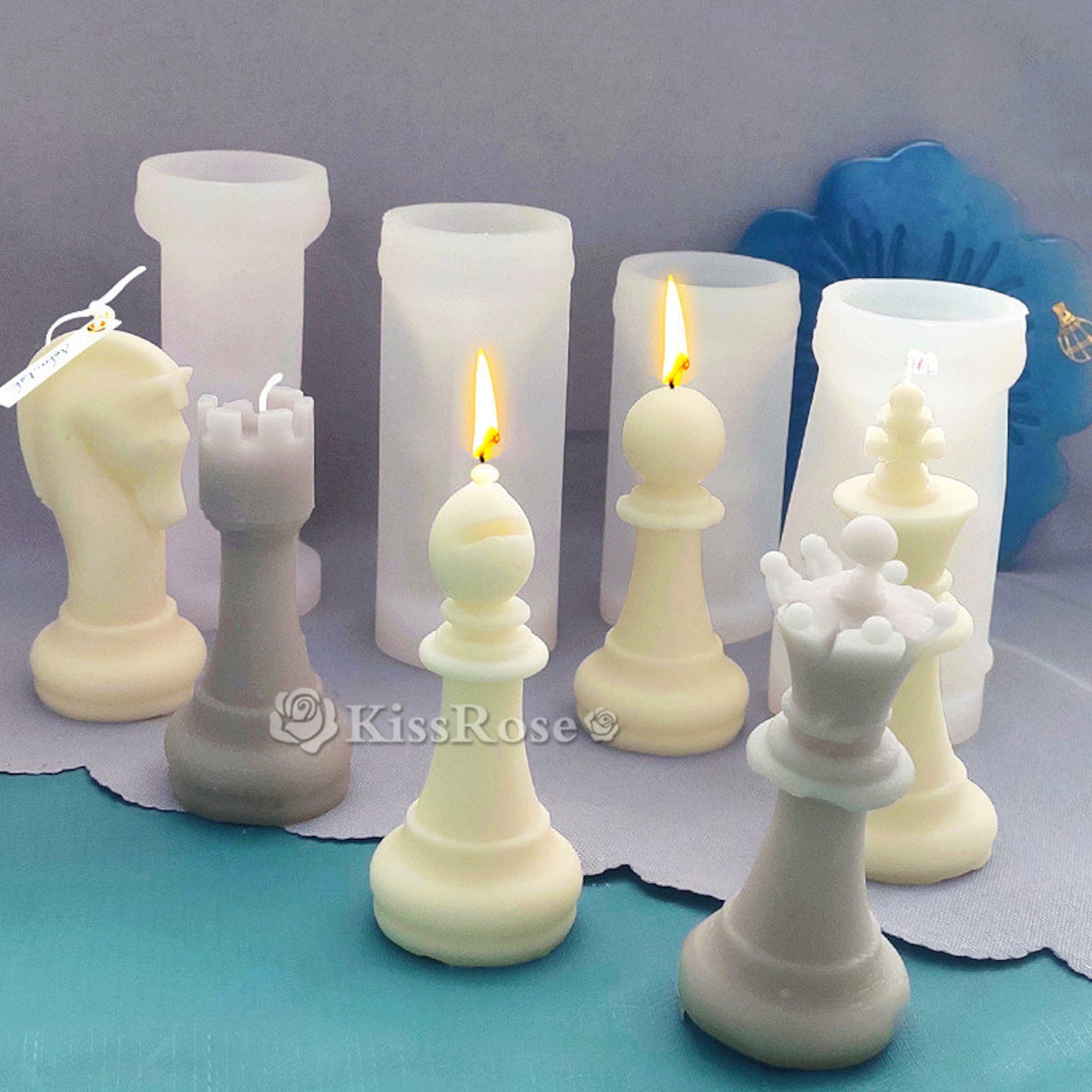 Large Chess Mold-chess Silicone Mold-chess Resin Molds-chess Candle ...