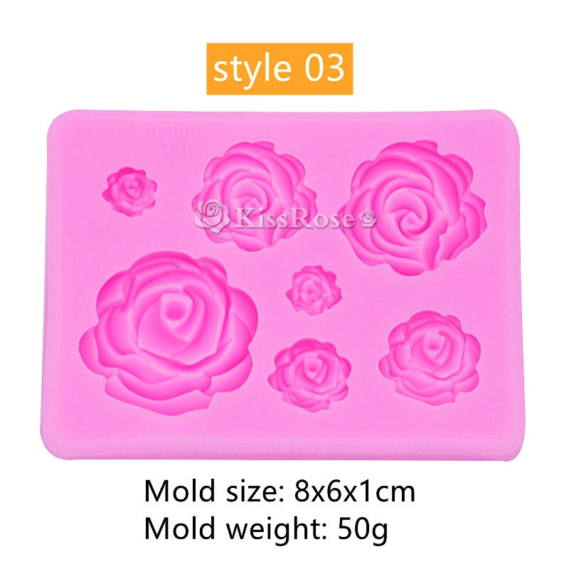 6 Styles Flower Silicone Mold-rose Resin Mold-rose Flower Cake | Etsy