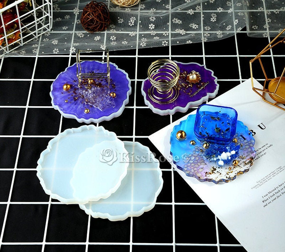 Irregular Coaster Resin Mold-6 Styles Coaster Silicone Molds-resin Tray ...