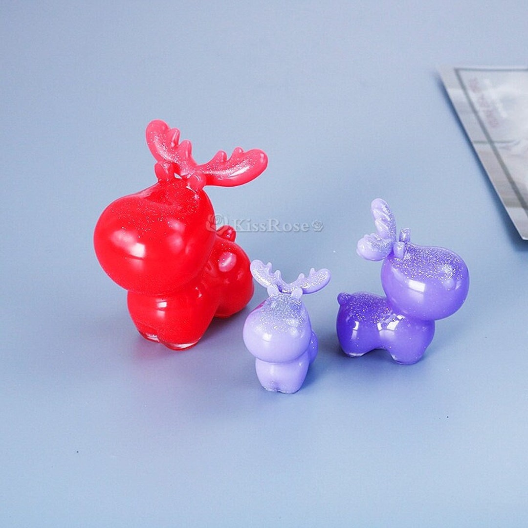 3 Sizes Elk Silicone Mold-3d Christmas Elk Resin Mold-epoxy Resin Cute ...