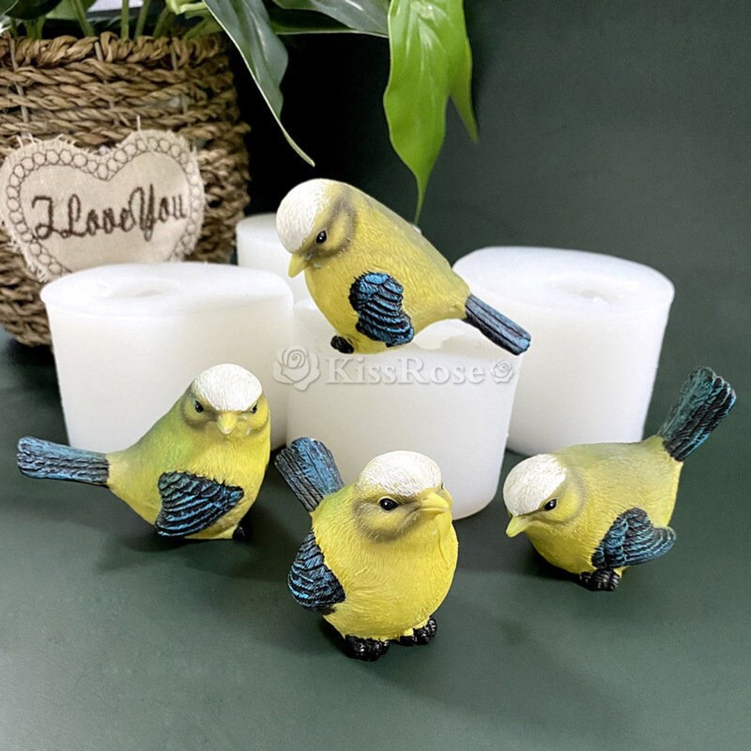 3D Bird Silicone Mold-cute Bird Plaster/concrete Mold-bird Candle Mold ...