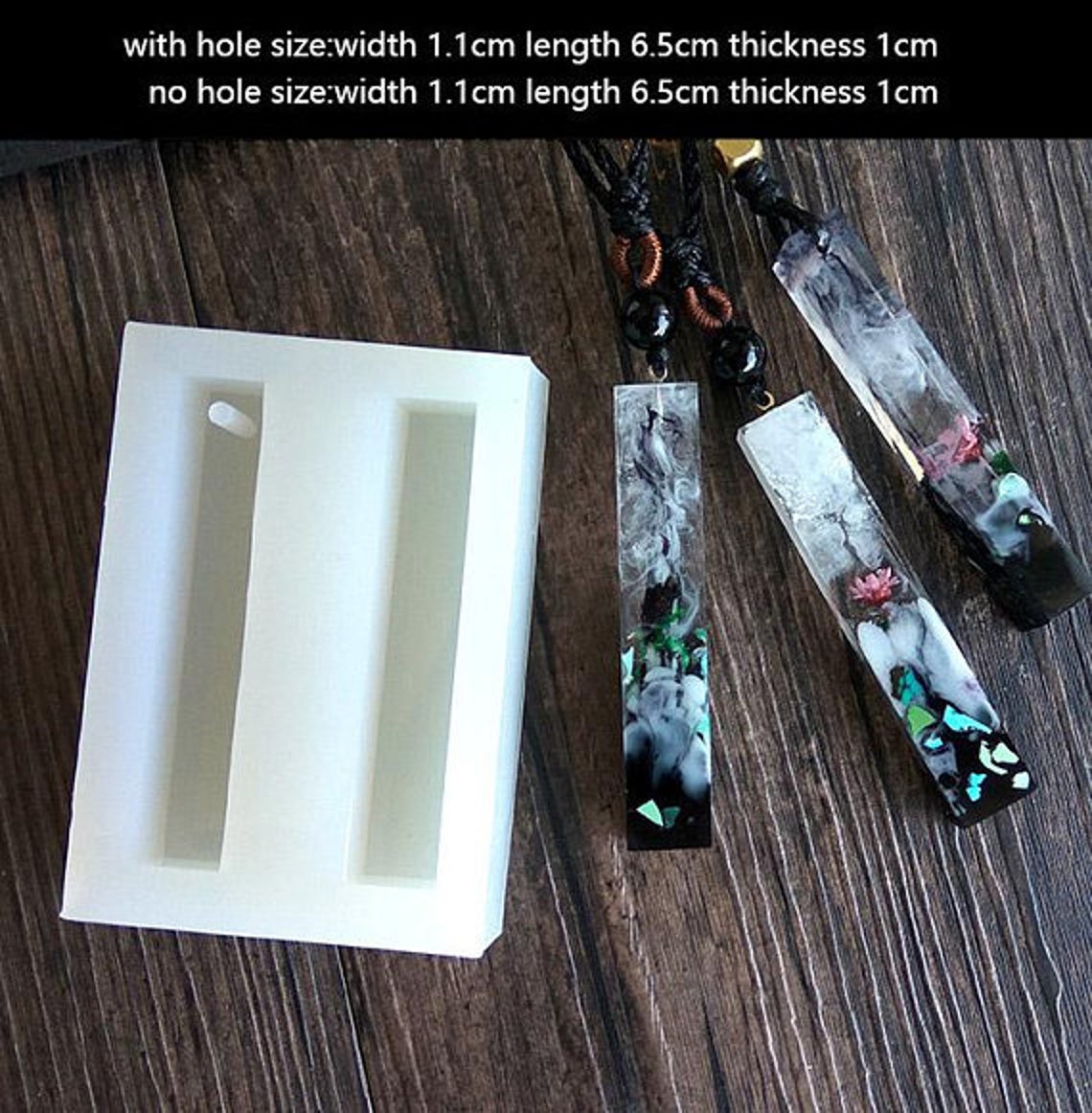 Rectangle Pendant Silicon Mold With Hole Cylinder Epoxy - Etsy