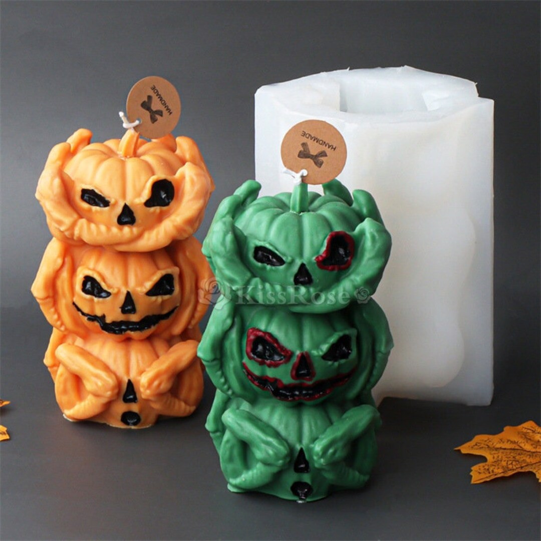 Evil Pumpkin Head Candle Mold-halloween Decoration Silicone Mold ...