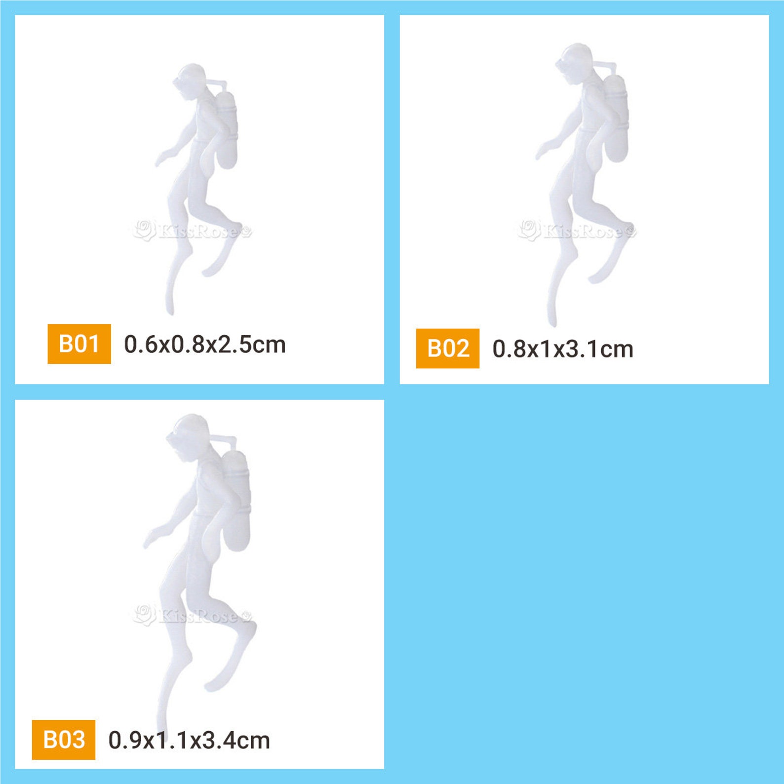 3D Scuba Diver Model Fillers-mini Diver Model for Silicone Mold-filling ...