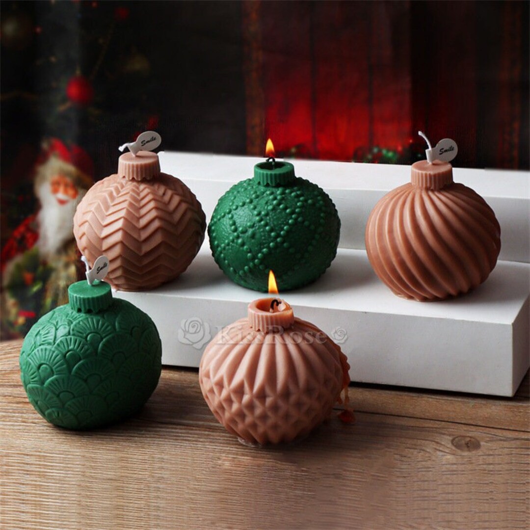 Christmas Sphere Candle Mold-bell Candle Silicone Mold-scented Candle ...