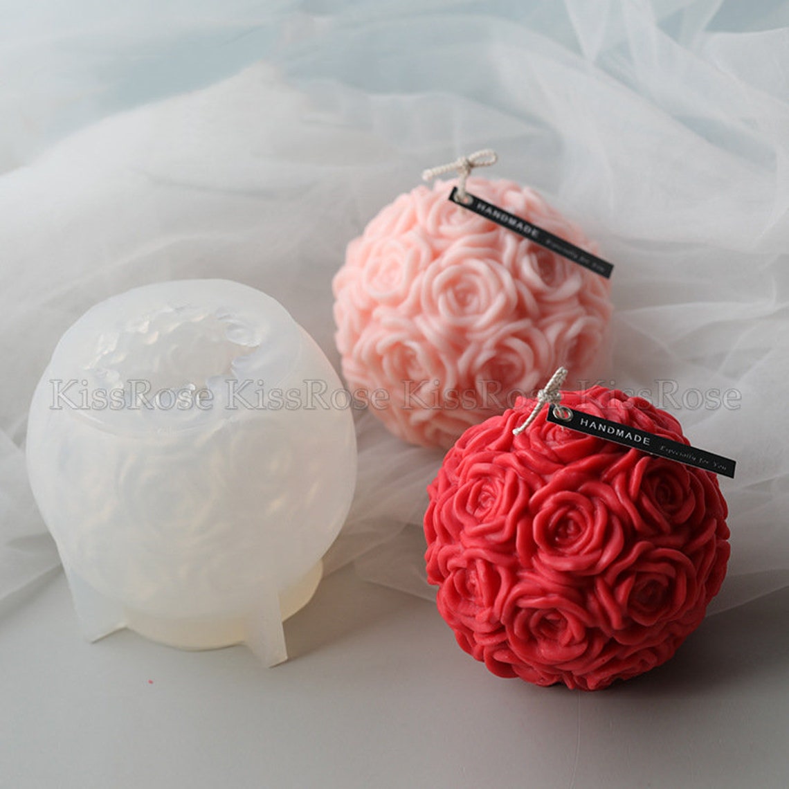 New 3D Flower Ball Silicone Mold for Candle Making-rose Flower - Etsy
