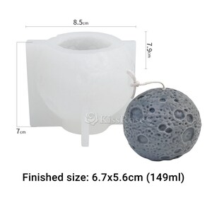 Sphere Moon Silicone Candle Mold-planet Candle Silicone Mold-3d Sphere ...