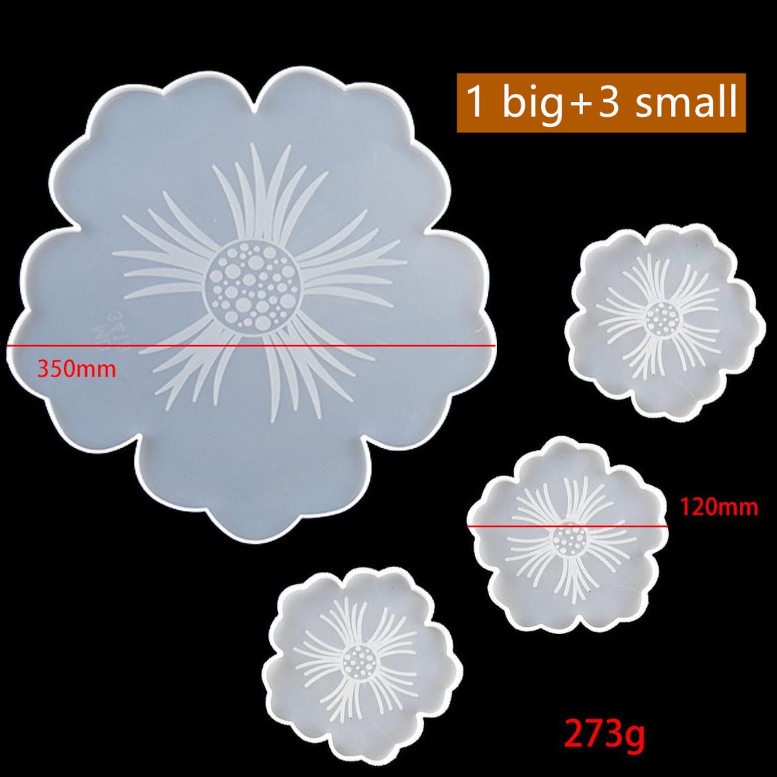 Big Flower Silicone Tray Mold-beautiful Flower Coaster - Etsy
