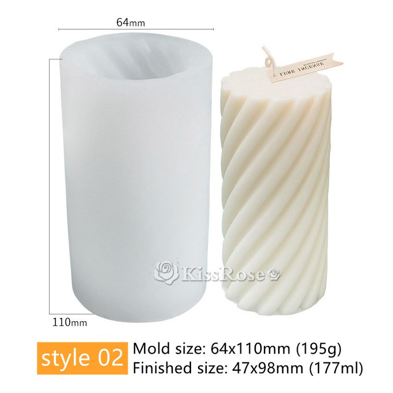 Spiral Cylinder Candle Mold-threaded Candle Silicone - Etsy