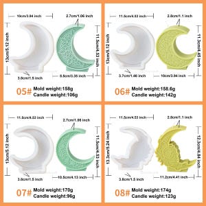 Crescent Moon Candle Silicone Mold-embossed Pattern Moon Candle Mold ...