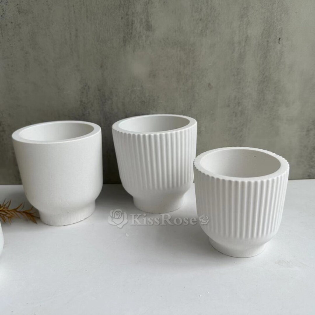 4 Styles Candle Cup Mold-striped Cup Silicone Mold-candle Container ...