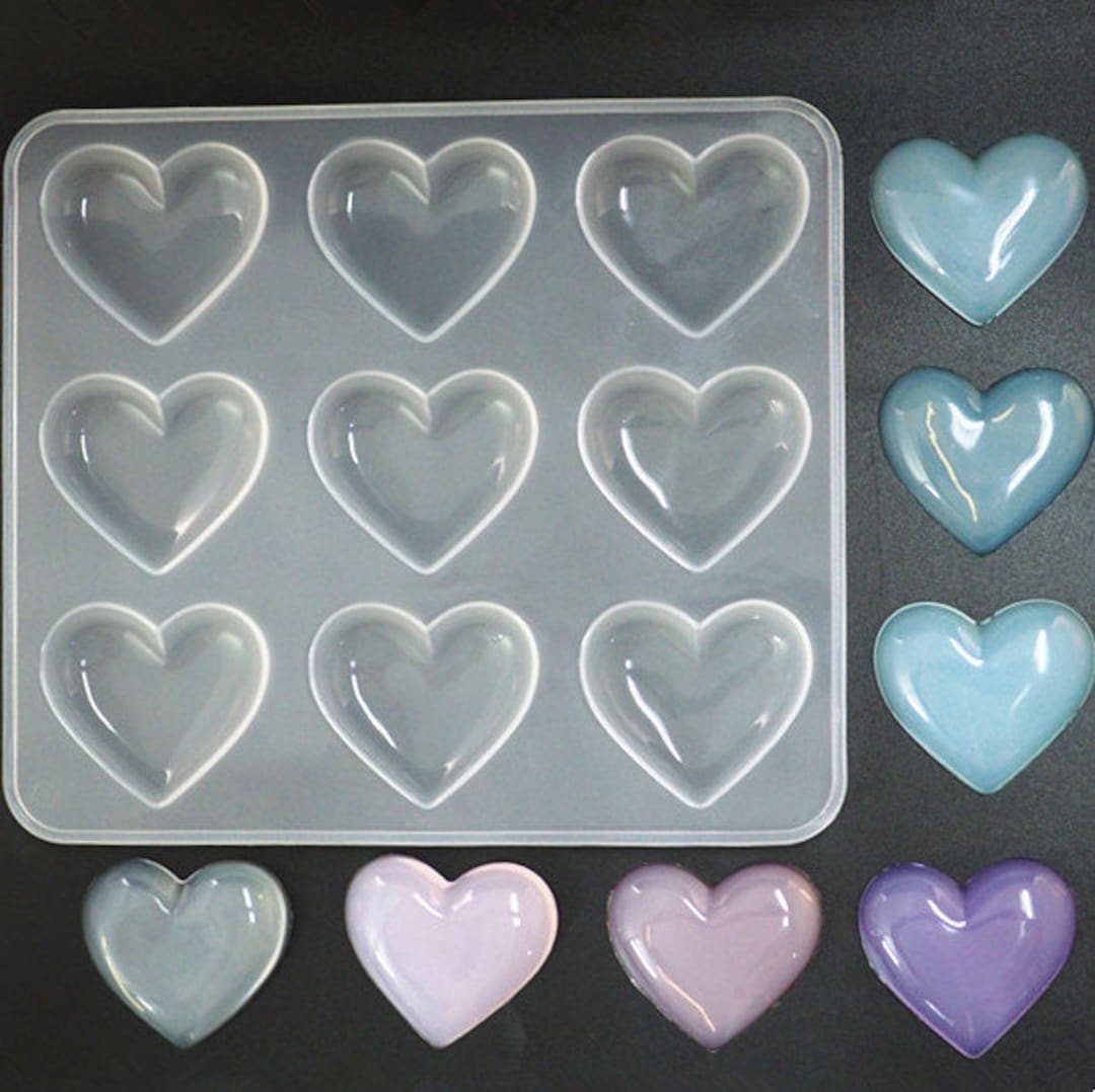 Silicone Resin Molds Silicone Heart Mold Puffy Heart Pendant Silicone ...