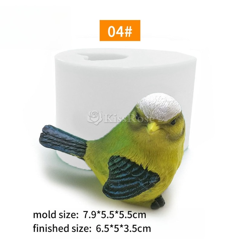 3D Bird Silicone Mold-cute Bird Plaster/concrete Mold-bird Candle Mold ...
