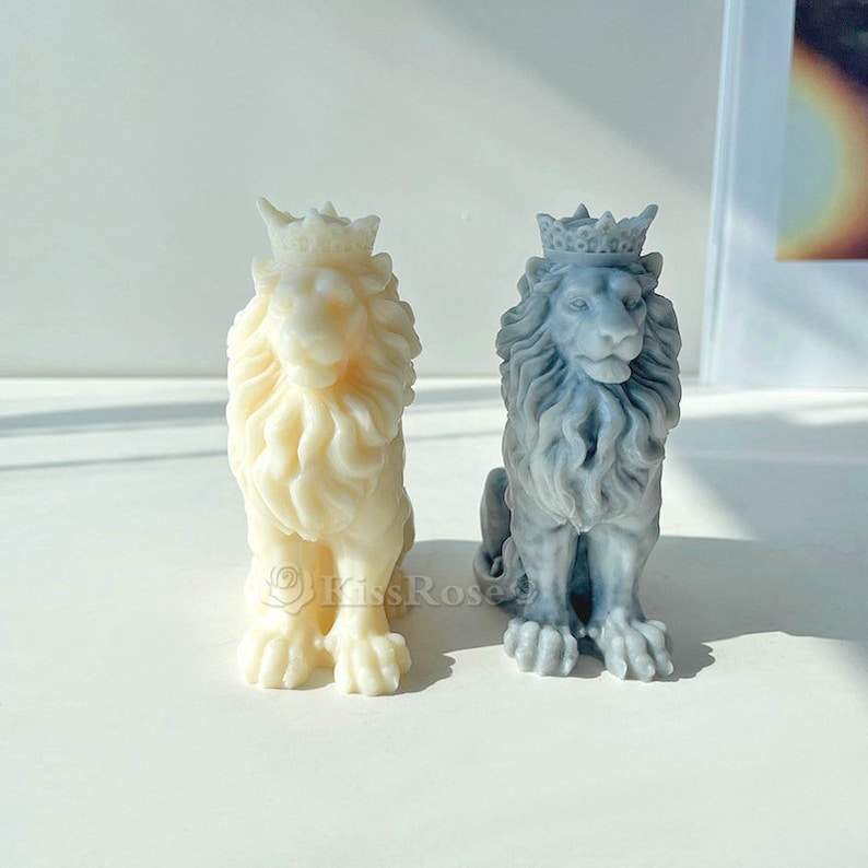 Crown Lion King Silicone Mold-majestic Lion Candle - Etsy