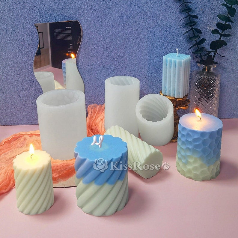 Spiral Cylinder Candle Mold-threaded Candle Silicone - Etsy