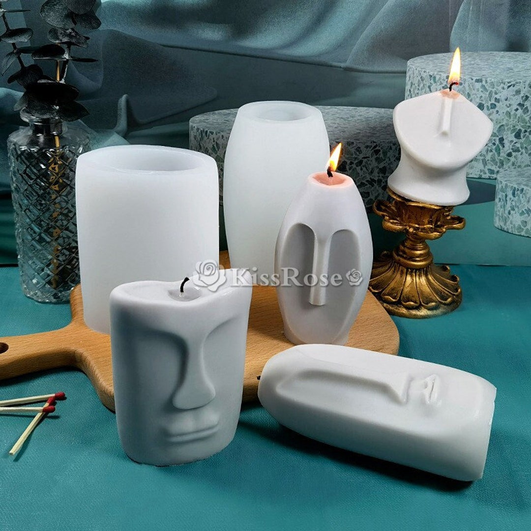 Abstract Face Candle Mold-silicone Candle Mold-human Face Silicone ...