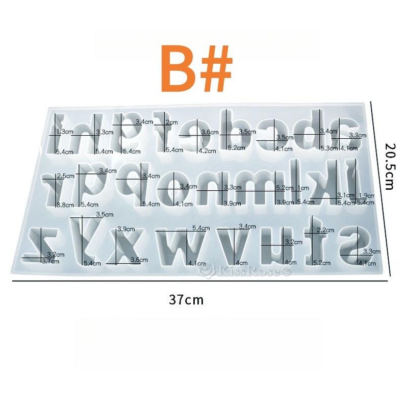 Uppercase English Alphabet Silicone Mold-26 Lower Case Letters Resin ...