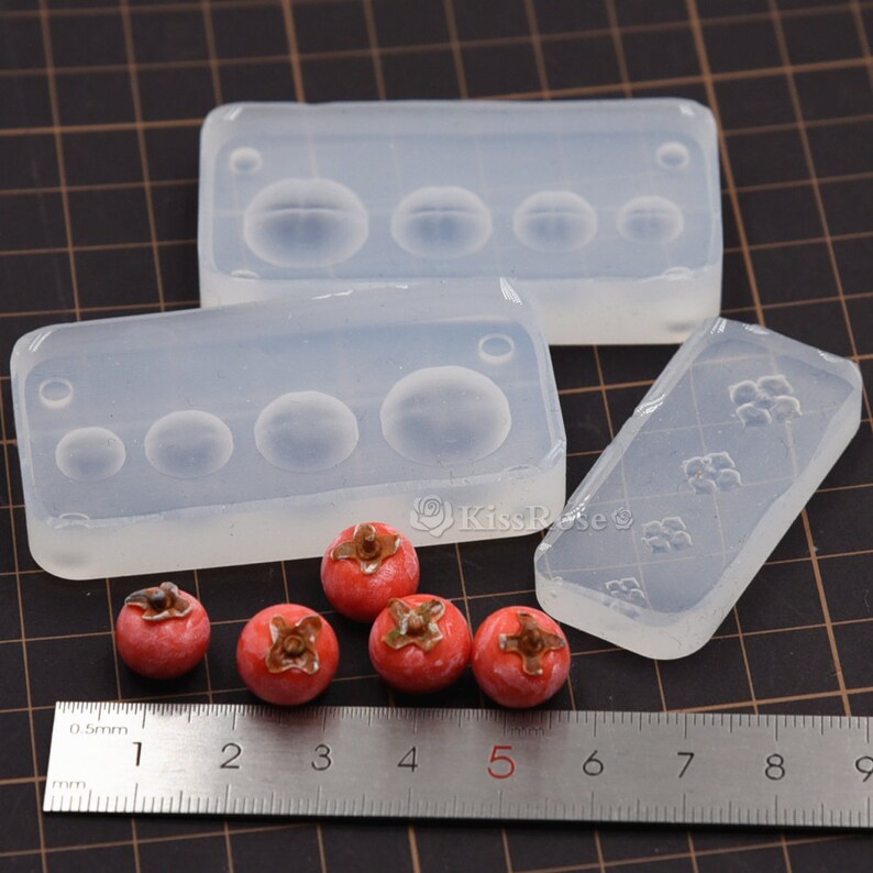 Miniature Persimmon Silicone Mold-mini Food Play Persimmon Resin Mold ...