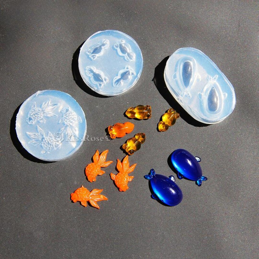 3 Style Miniature Goldfish Silicone Molds-cute Koi Fish Resin Mold-fish ...