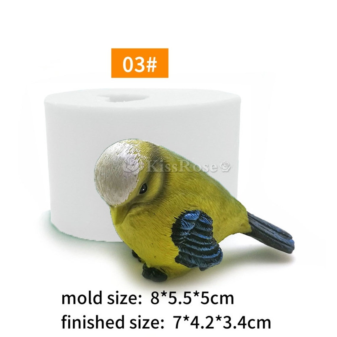3D Bird Silicone Mold-cute Bird Plaster/concrete Mold-bird Candle Mold ...