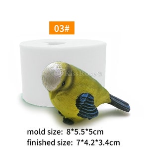 3D Bird Silicone Mold-cute Bird Plaster/concrete Mold-bird Candle Mold ...