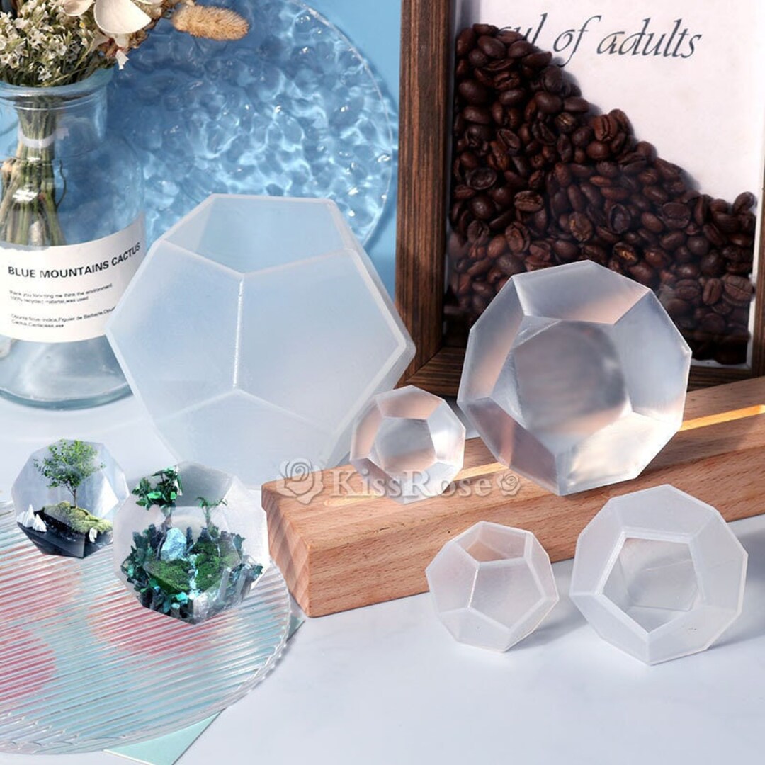 Silicone Pentagonal Sphere Mold-translucent Pentagon Cube Epoxy Resin ...