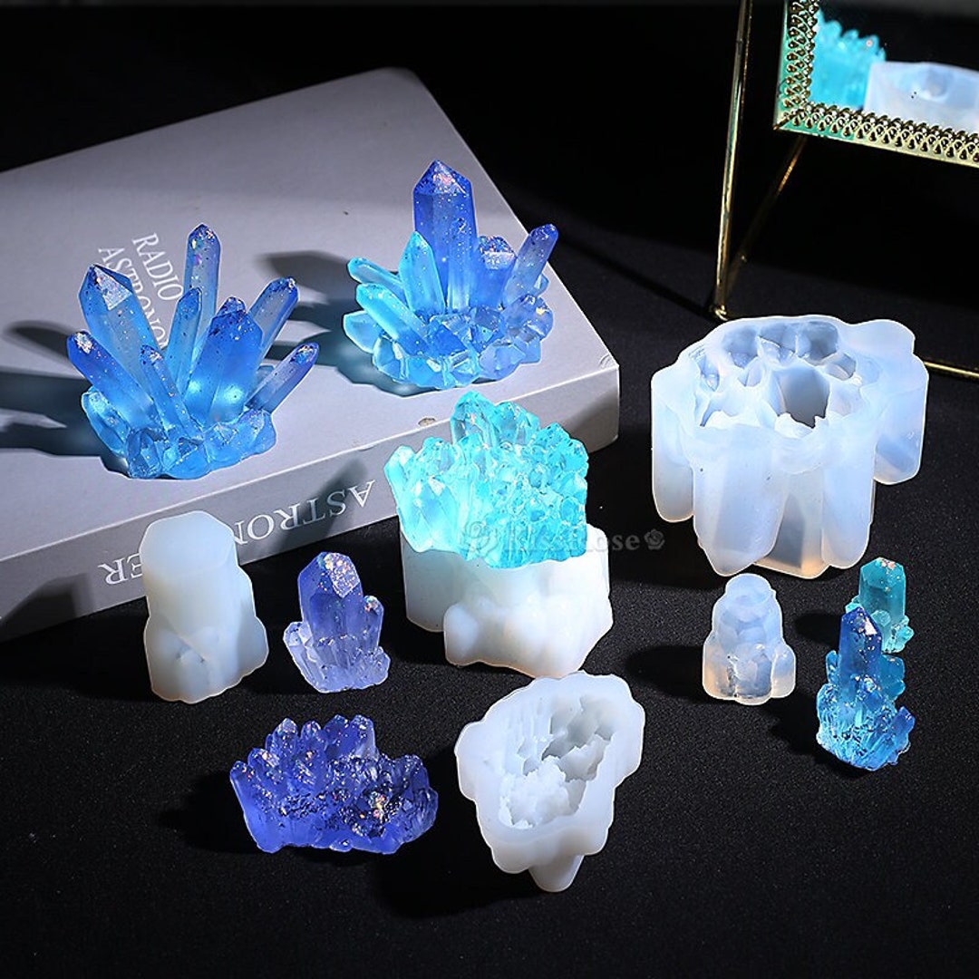 11 Styles Crystal Stone Resin Mold-crystal Cluster Silicone Mold-epoxy ...