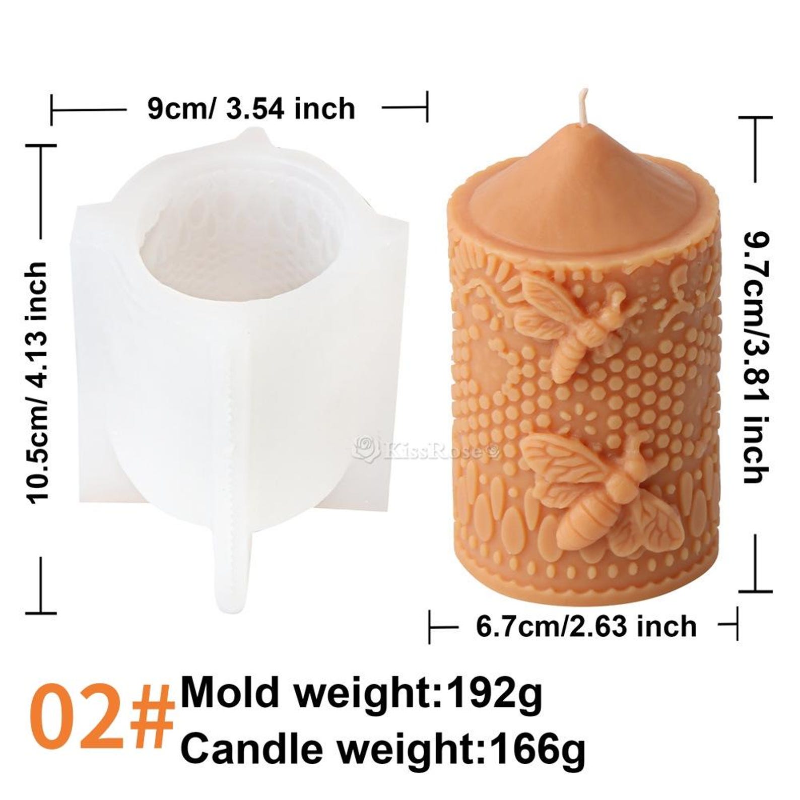 Embossed Bee Candle Silicone Mold-5 Styles Honeycomb Candle Molds ...