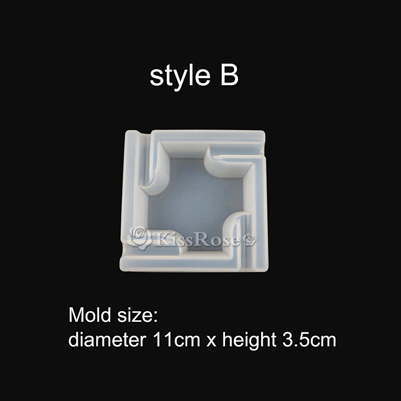 2 Styles Ashtray Resin Mold-square Silicone Ashtray Mold-round Resin ...