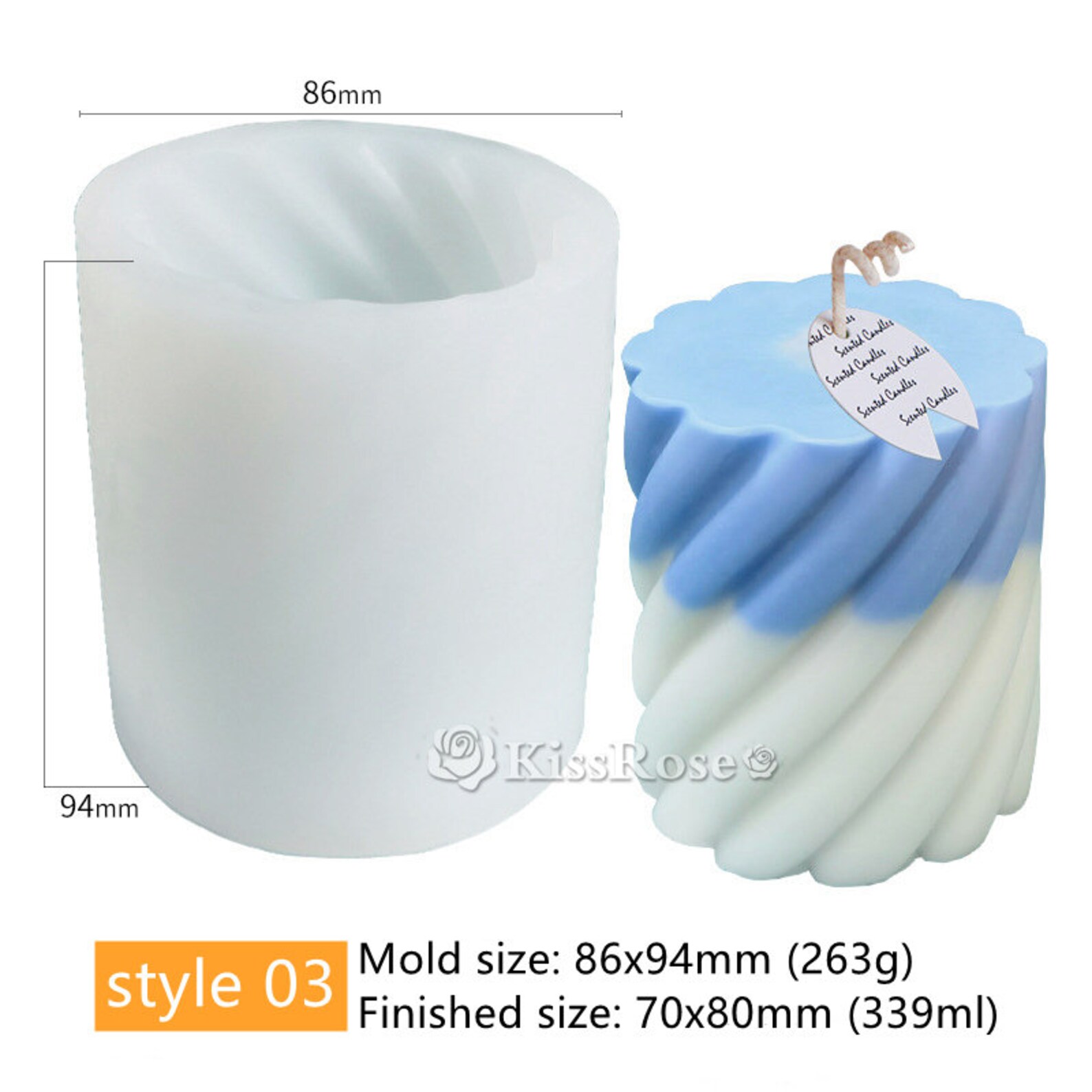 Spiral Cylinder Candle Mold-threaded Candle Silicone - Etsy