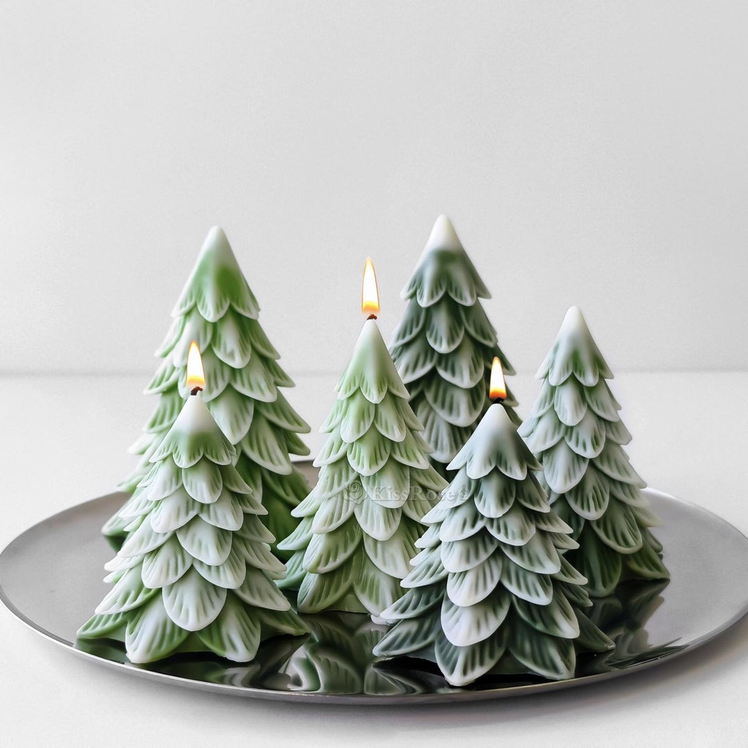 Silicone Mold Christmas Tree-3 Size Pine Tree Candle Mold-scented ...