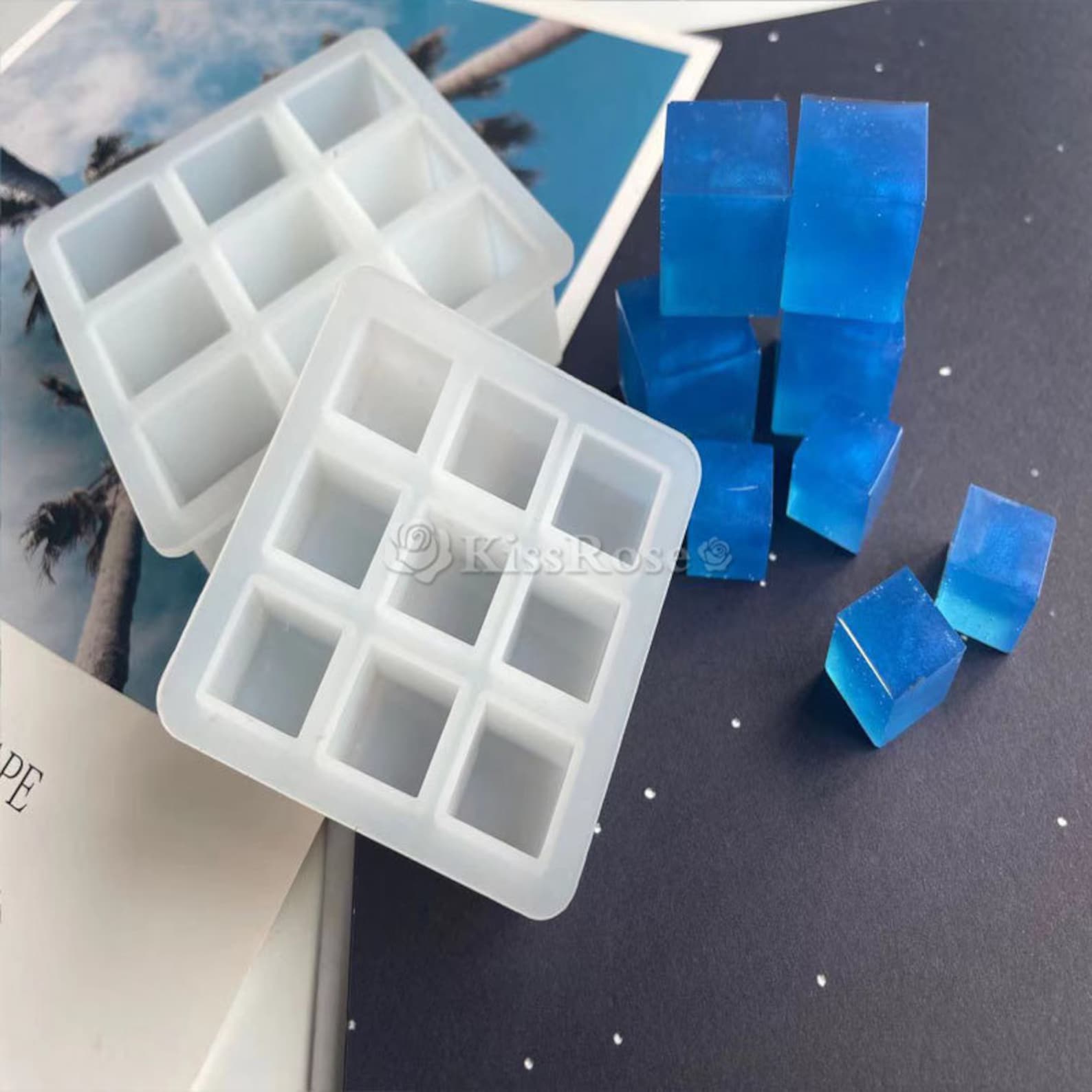 9 Grids Square Silicone Mold-square Resin Mold-flower and Plant ...